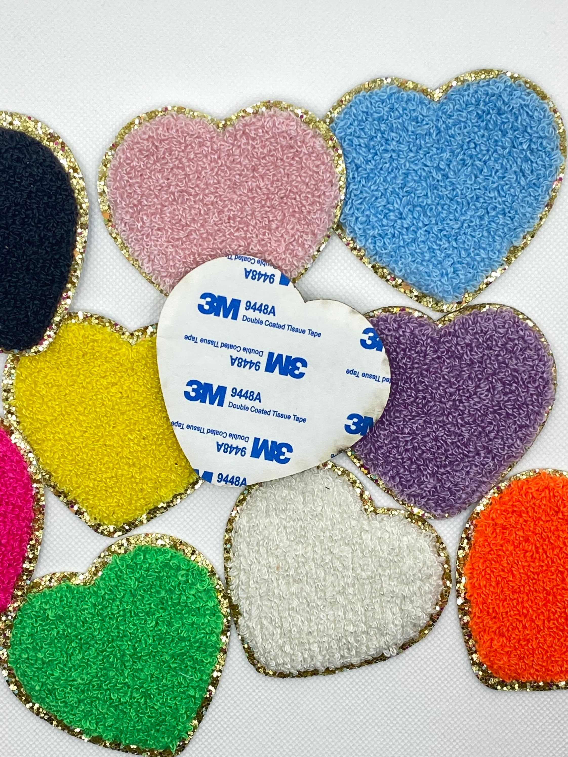 Glitter Varsity Heart Adhesive Patch | Etsy