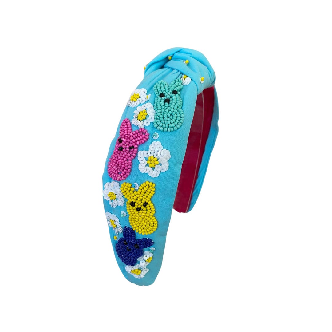 Easter Peeps Beaded Knotted Headband: Handmade Jeweled Pastel Accessory ...