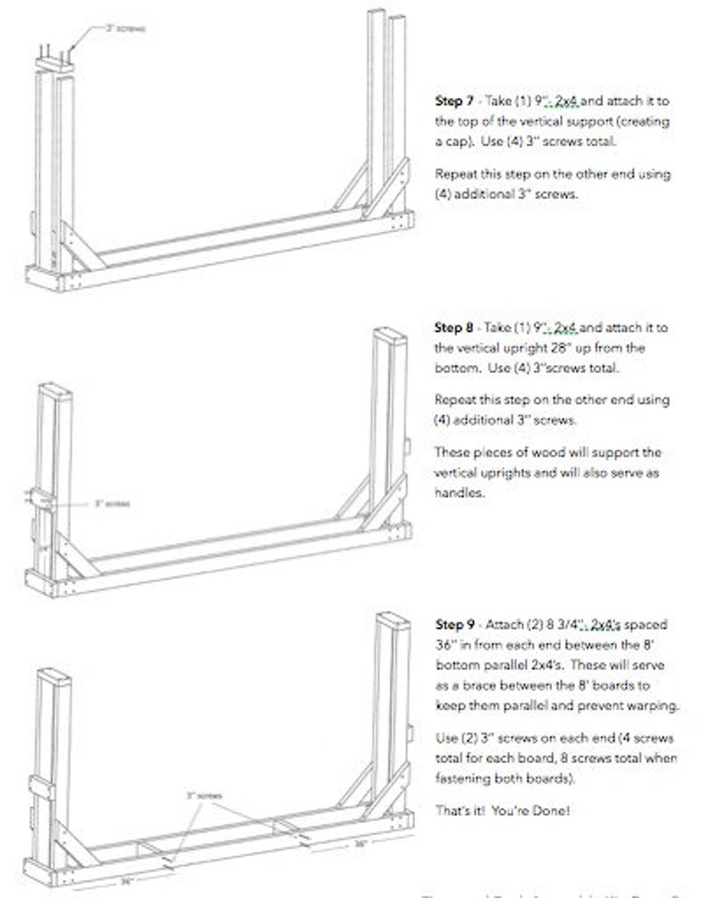 Firewood Rack Assembly Plans - Make Your Own Firewood Rack - Etsy