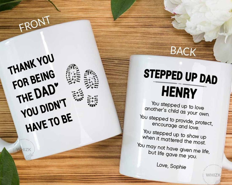Stepped up Dad Gift for Step Dad Mug Fathers Day Gift From - Etsy