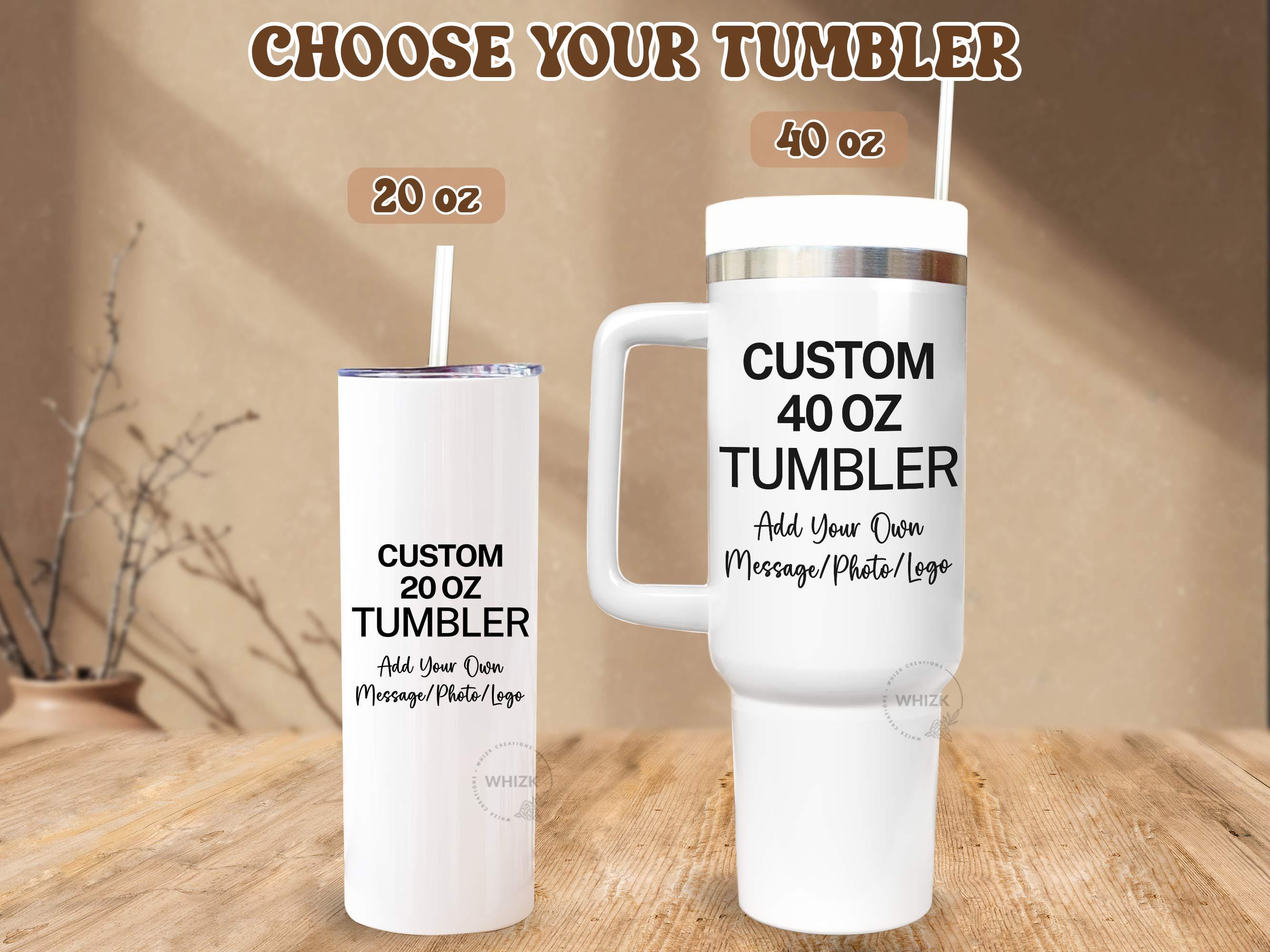 Custom Text Tumblers 40 Oz, Personalized Photo Tumbler Cups, Custom ...