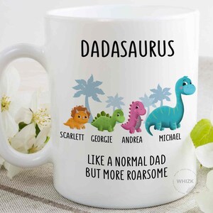 Dadasaurus Mug, Dada Gift for Dad Fathers Day Gifts From Daughter Son ...