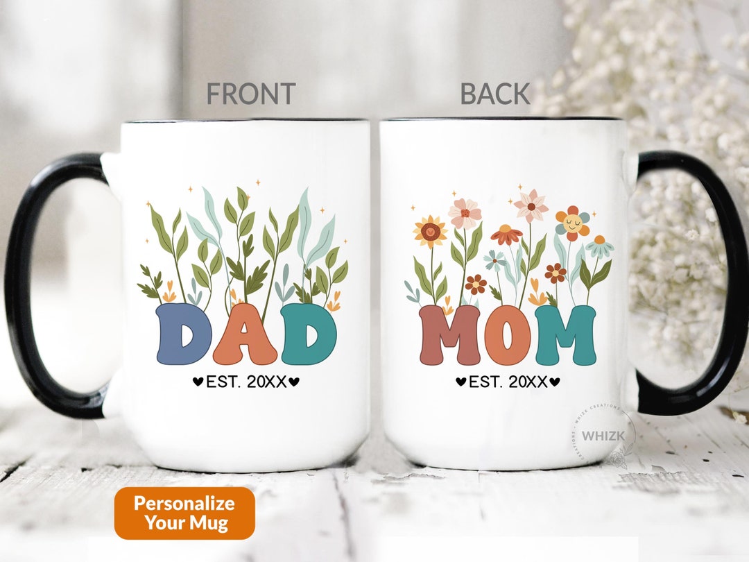 New Mom and Dad Mug Set, Pregnancy Announcement Parents Expecting Mom ...