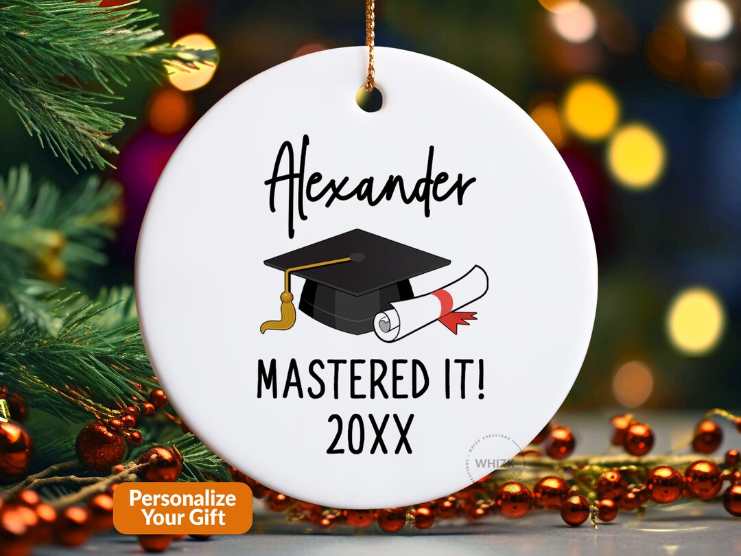 Masters Degree Graduation Gift for Her Him, Masters Degree Ornament MBA ...