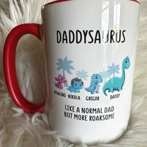 Dadasaurus Mug, Dada Gift for Dad Fathers Day Gifts From Daughter Son ...