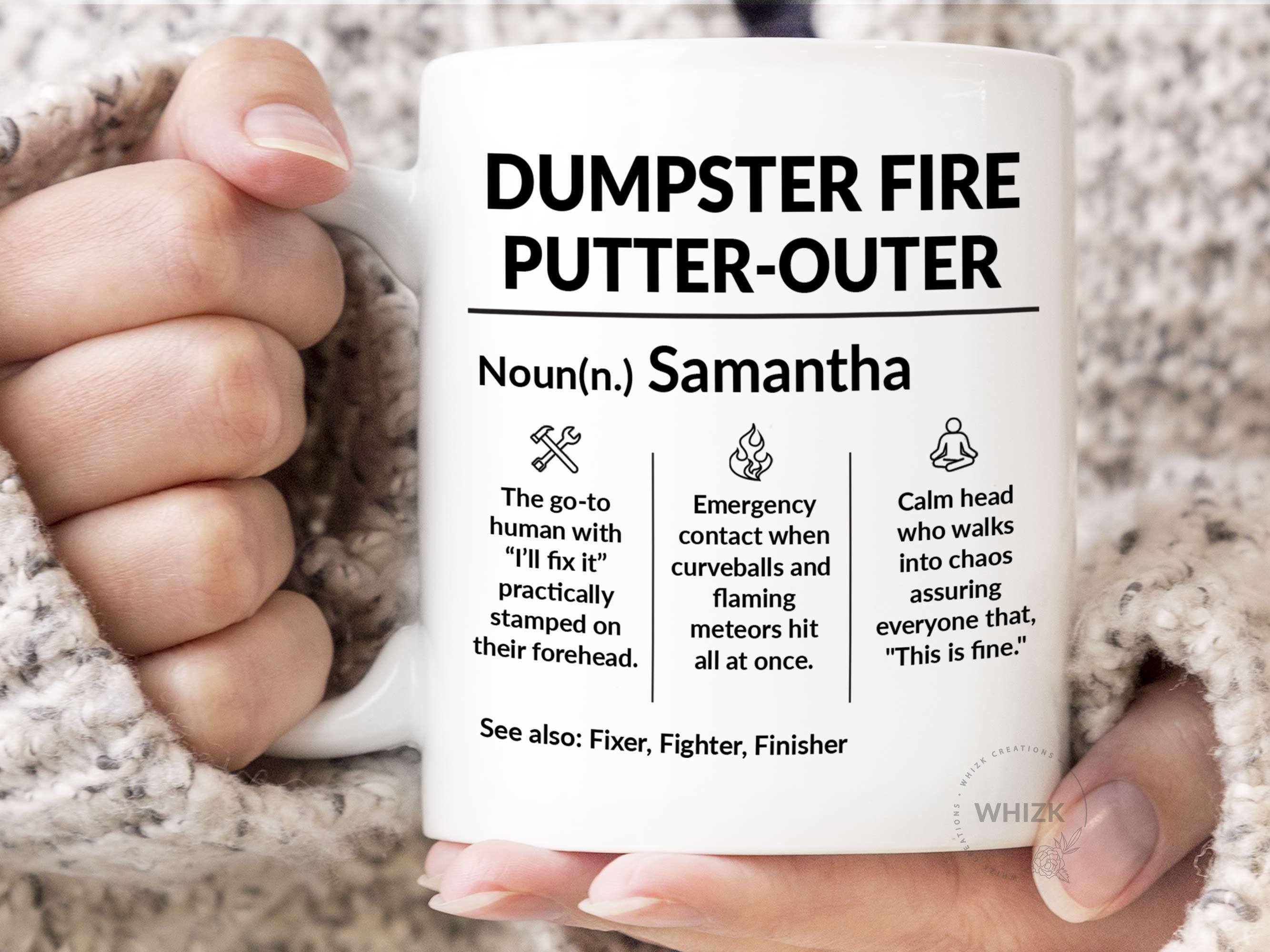 Dumpster Fire Putter-outer Mug, Funny Boss Mug, Coworker Mug ...