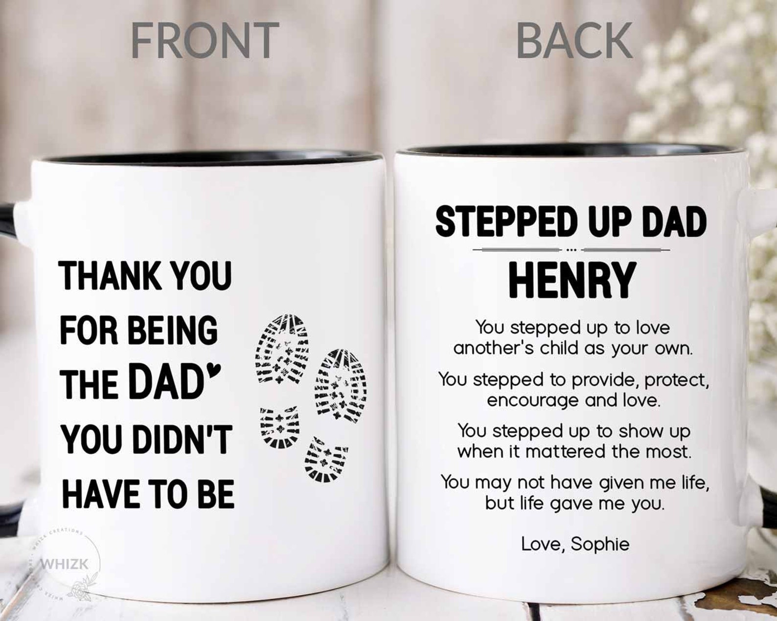 Stepped up Dad Gift for Step Dad Mug Fathers Day Gift From - Etsy