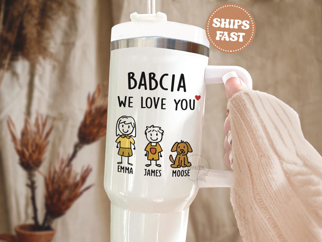 Babcia Tumbler 40 Oz, Custom Babcia Gift for Babcia Cup Babci Mothers ...