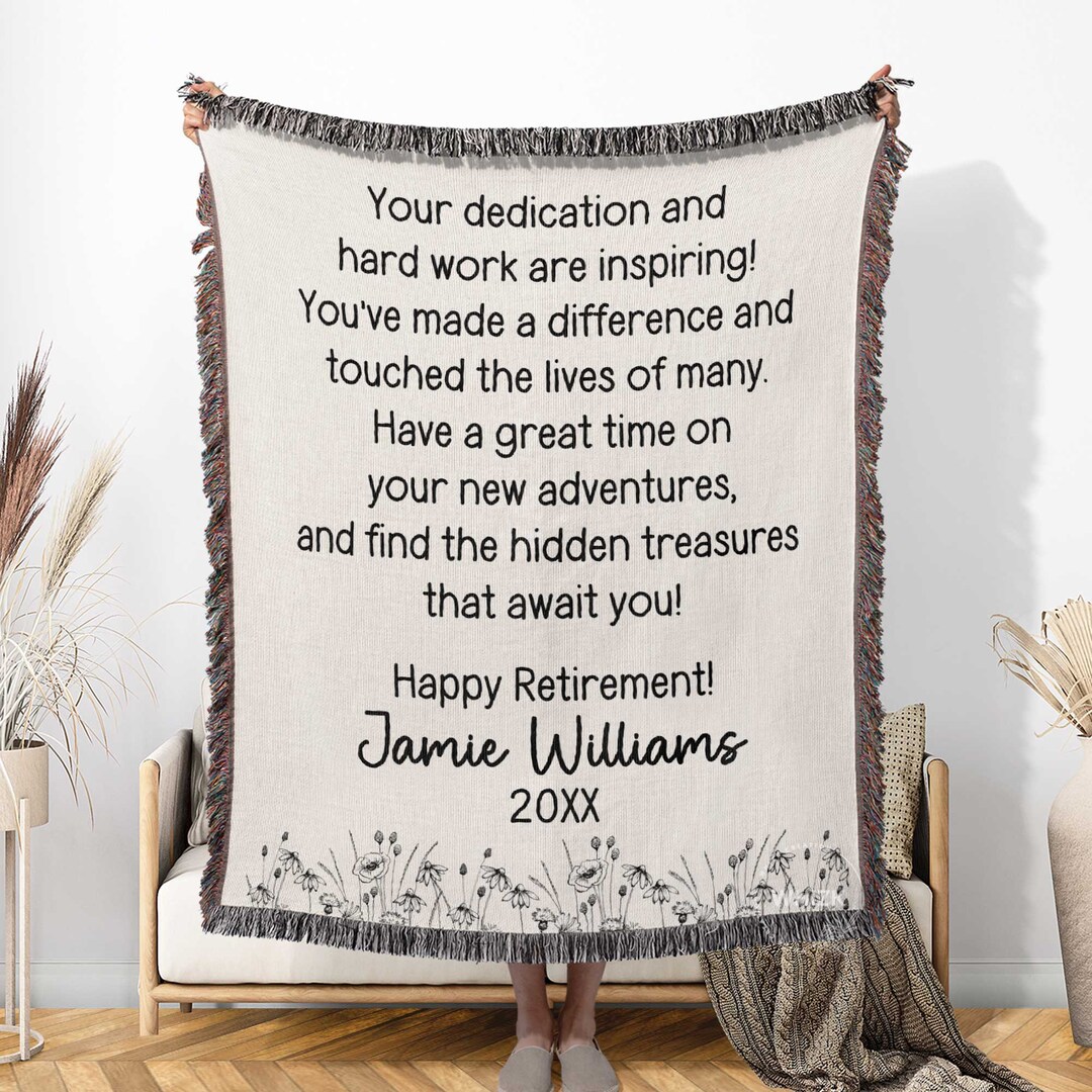 Retirement Gifts for Women Coworker, Retirement Blanket Personalized ...