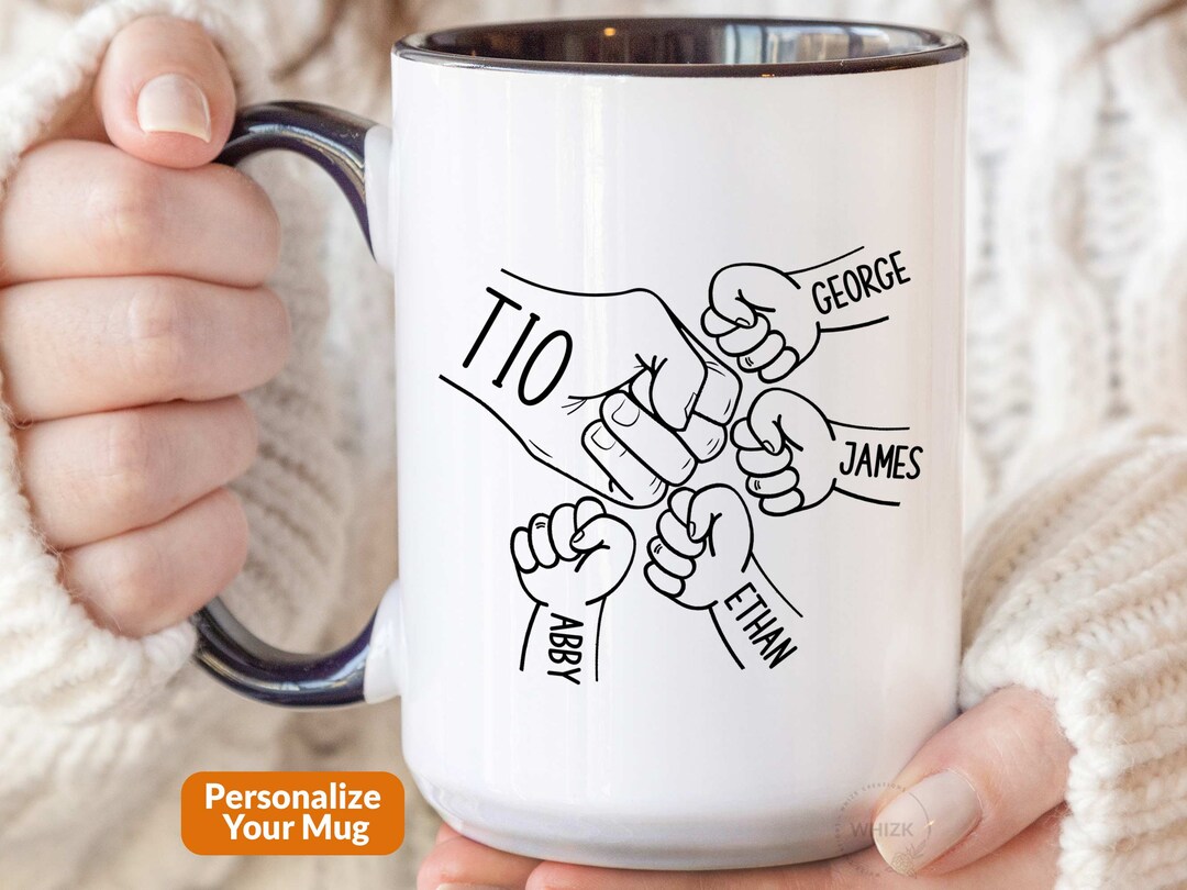 Tio Fist Bump Mug, Tio Mug With Kids Names, Tio Gift for Spanish Uncle ...