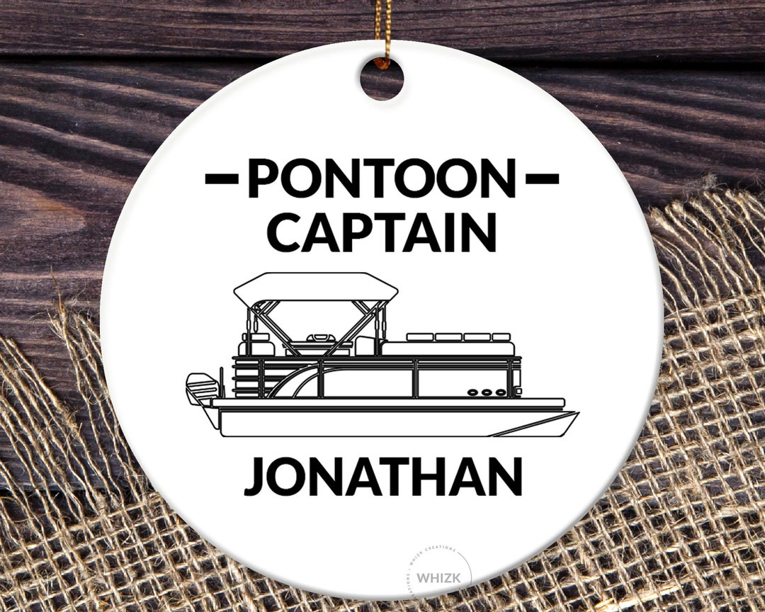 Pontoon Boat Ornament, Pontoon Boat Captain Gifts, Personalized Boat ...