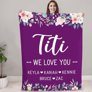 Titi Gifts for Titi Blanket, Aunt Mothers Day Gift From Niece Nephew ...