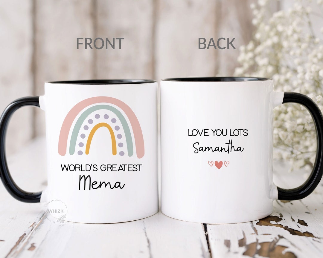 Mema Gift for Mema Mug Personalized Grandma Birthday Gift Coffee Mug ...
