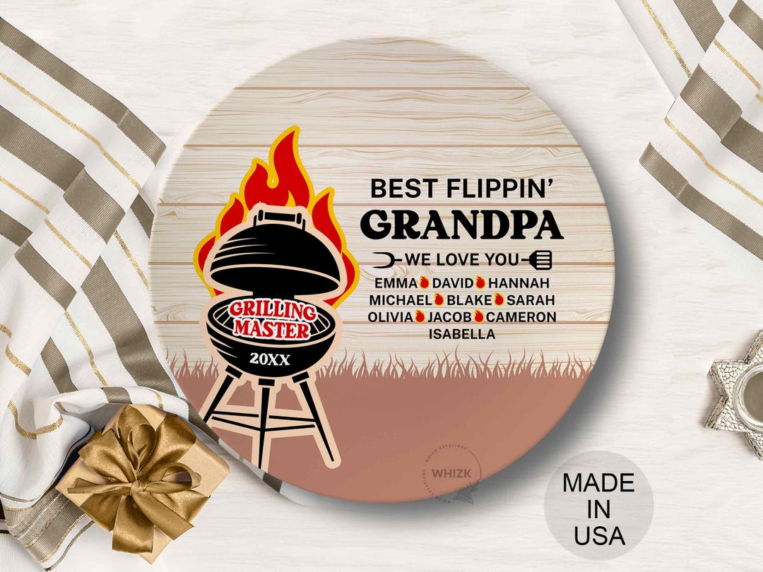 Grandpa's Grilling Plate Platter, Grandpa Grill Gift for Grandpa Father ...
