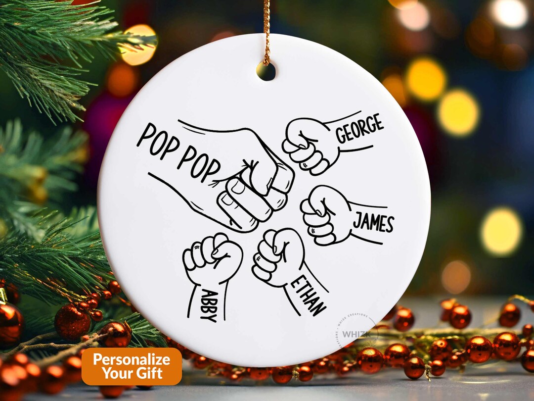 Pop Pop Ornament Fist Bump, Pop Pop Gifts for Poppop Fathers Day Gift ...