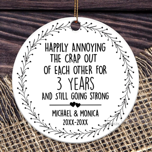 Leather Third Anniversary Ornament - Etsy