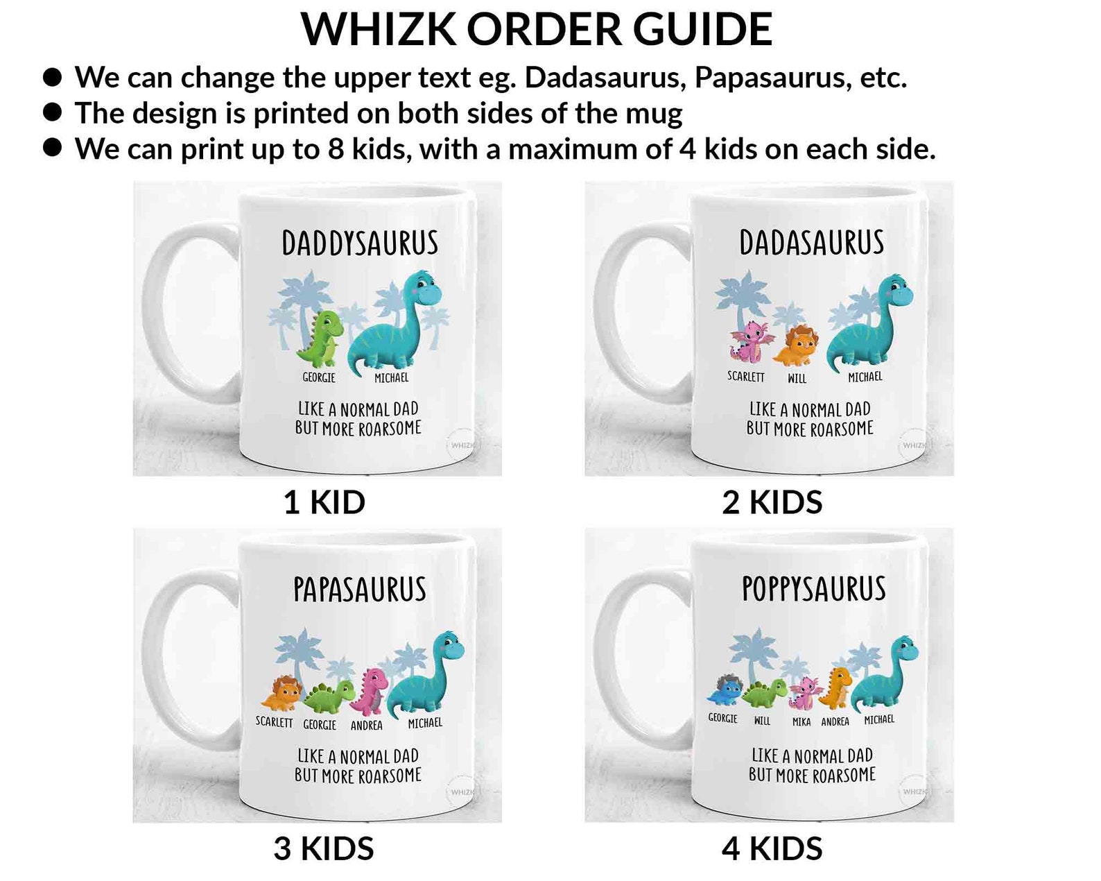 Dadasaurus Mug, Dada Gift for Dad Fathers Day Gifts From Daughter Son ...