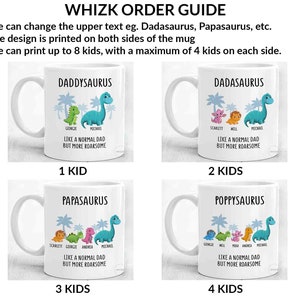 Dadasaurus Mug, Dada Gift for Dad Fathers Day Gifts From Daughter Son ...