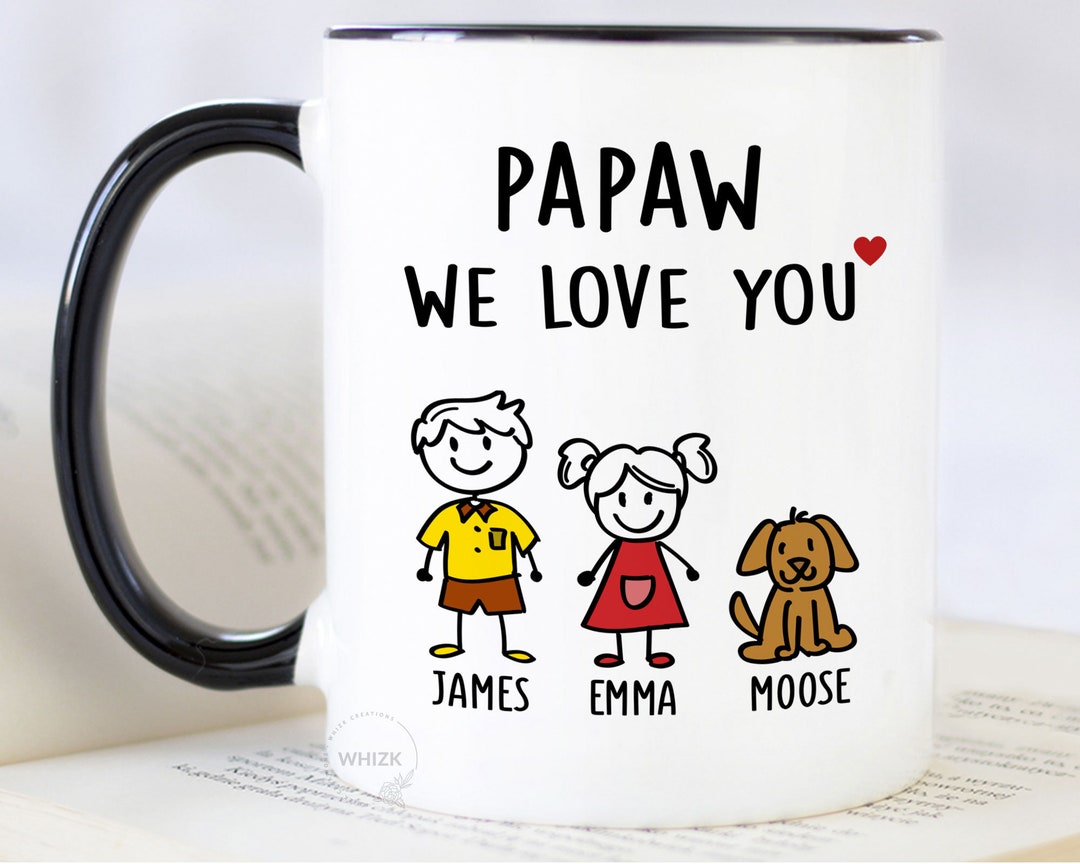 Papaw Gift for Papaw Mug, Personalized Papaw Birthday Gift, Fathers Day ...
