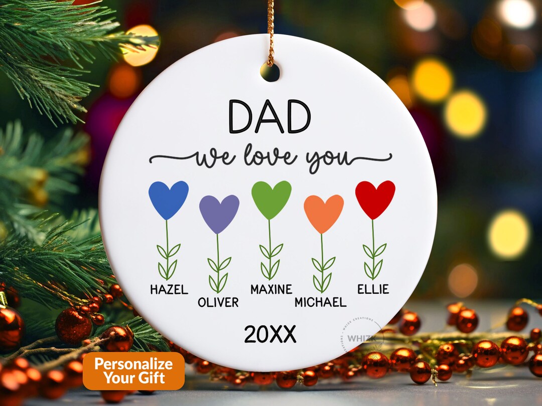 Dad Gift, Dad Ornament With Kids Name, Fathers Day Gift From Daughter ...