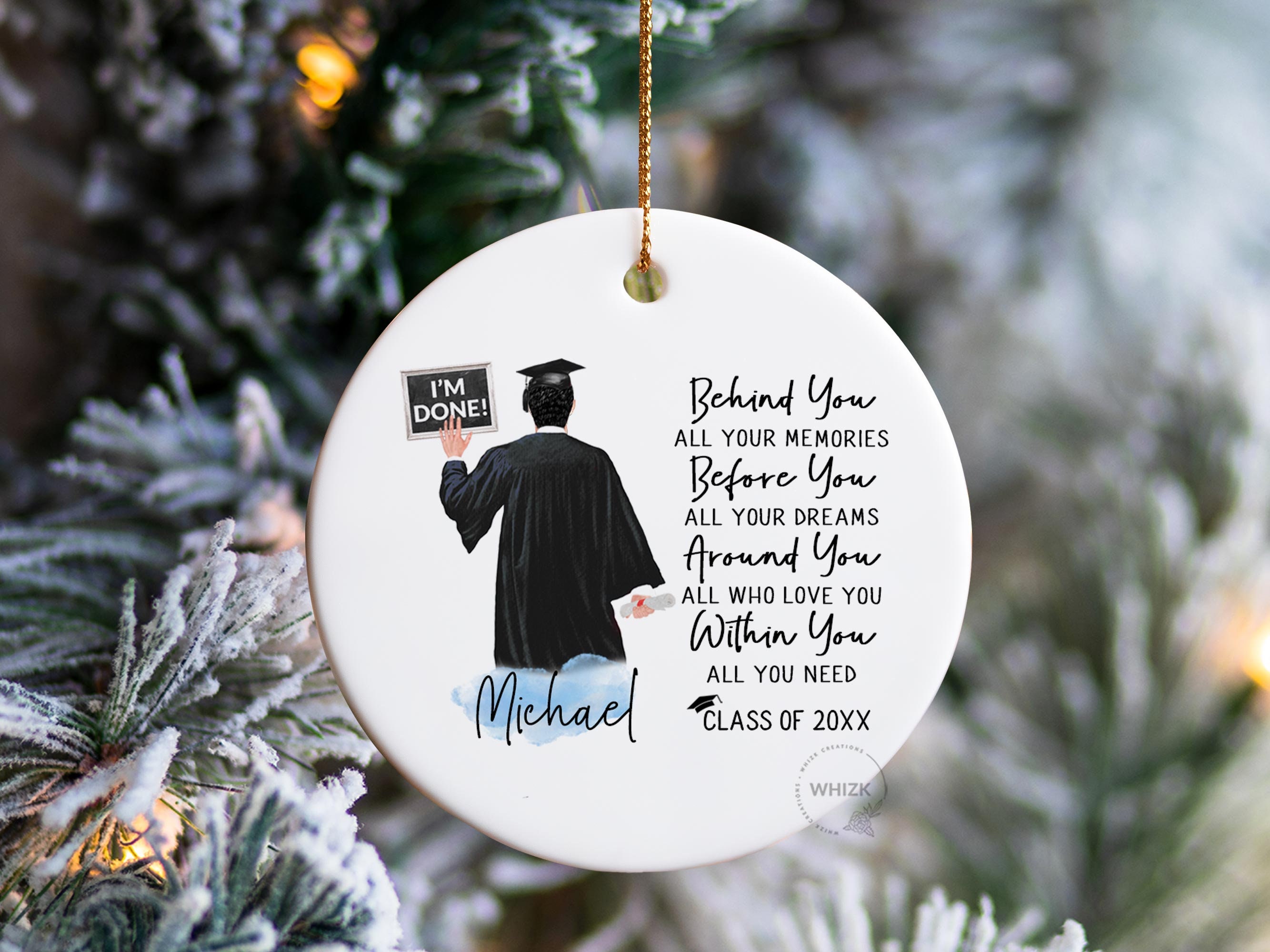 Graduation Gifts for Him, Boy Graduation Ornament, Personalized Senior ...