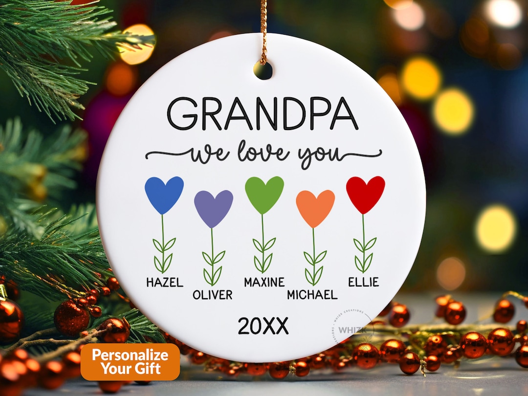Grandpa Gift for Grandpa Ornament, Personalized Fathers Day Gift From ...