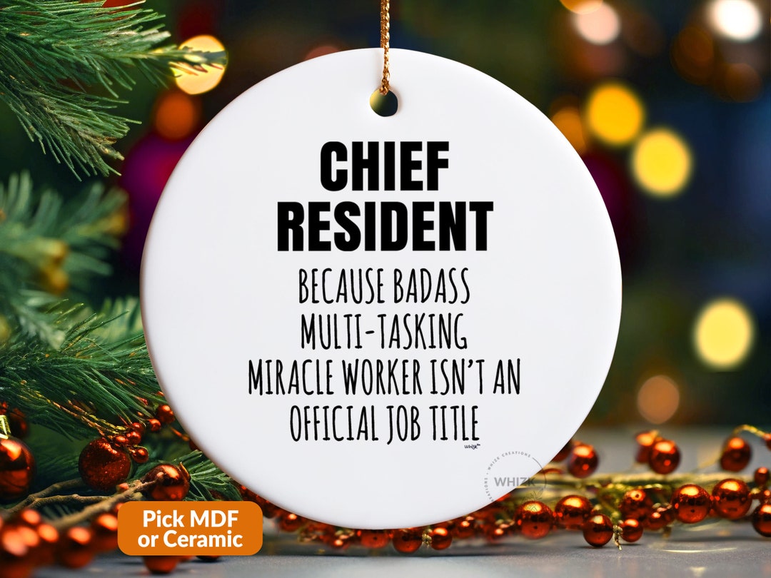 Chief Resident Gifts for Men Women, Chief Resident Ornament, Funny ...