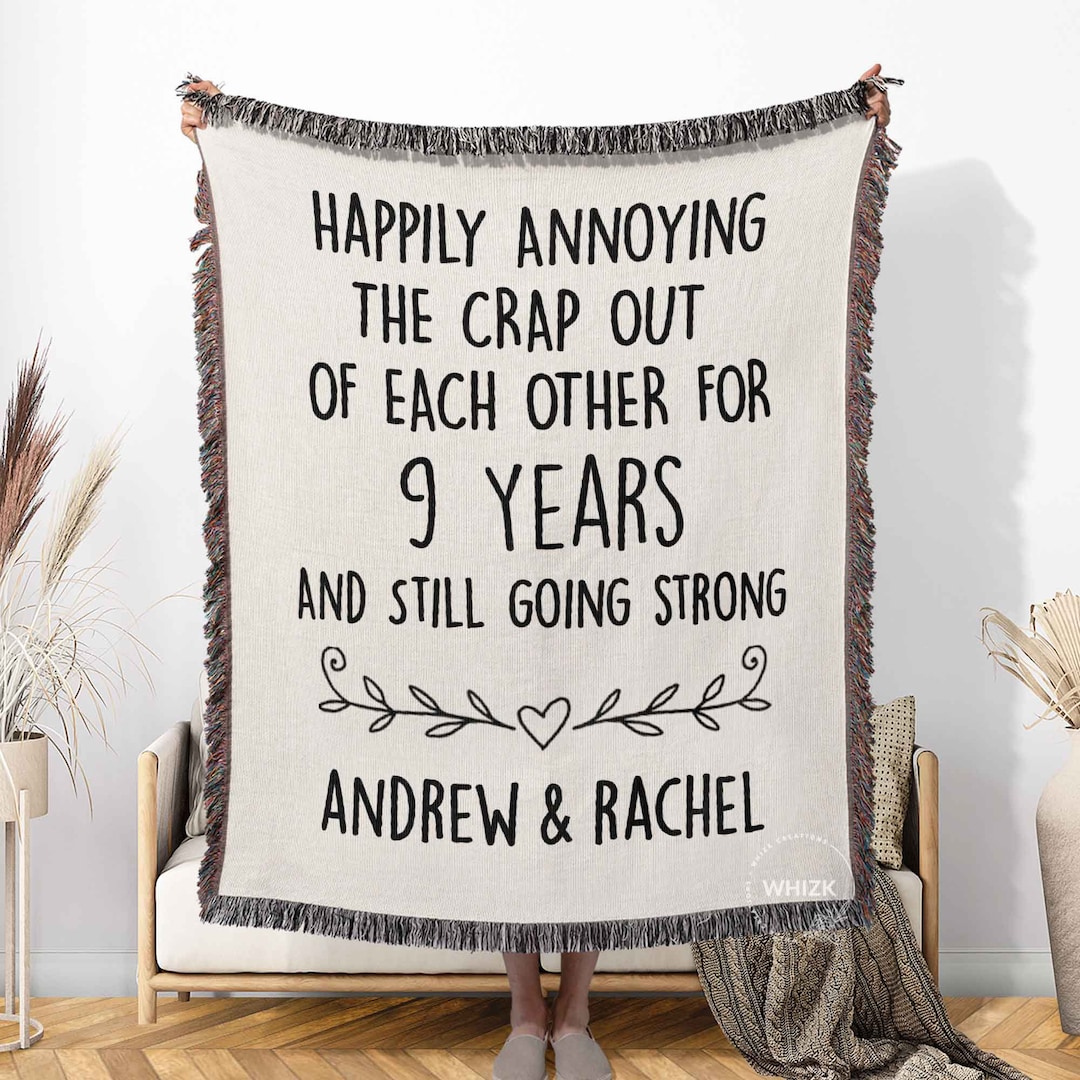 9th Anniversary Gift for Him Her 9 Year Anniversary Blanket ...