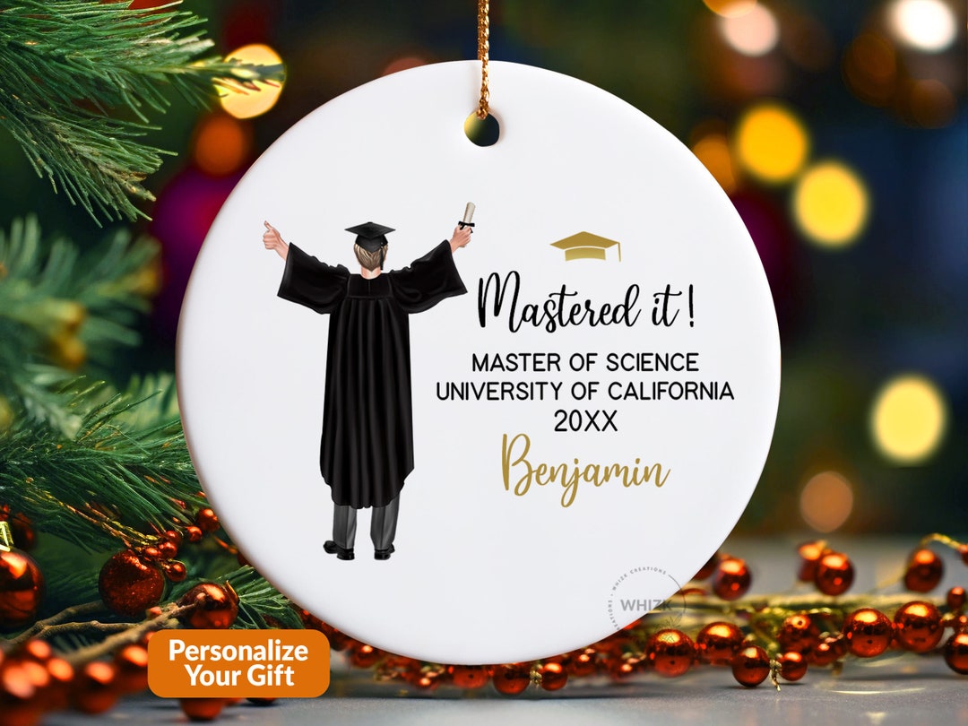 Masters Degree Graduation Gift for Him, Masters Degree Ornament, Master ...