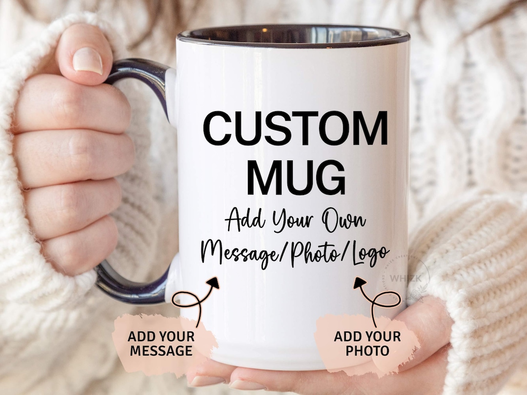 Custom Text Mug, Personalized Photo Mug Picture Gift, Custom Message ...