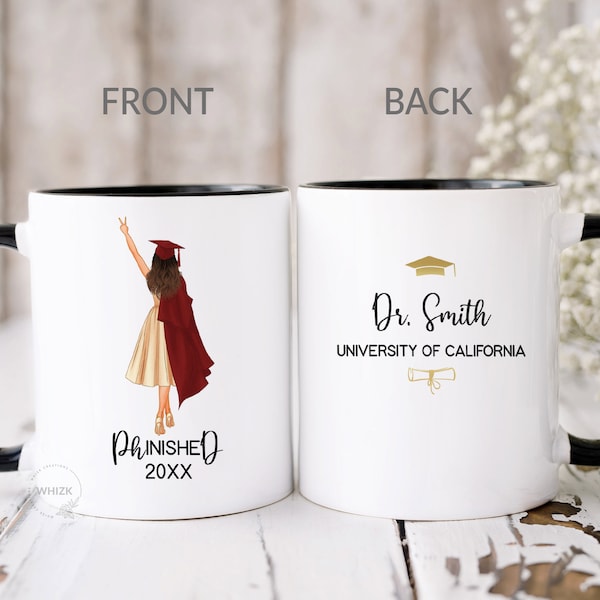Custom Phd Graduation Gift for Her, Doctorate Graduation Mug, Doctoral ...