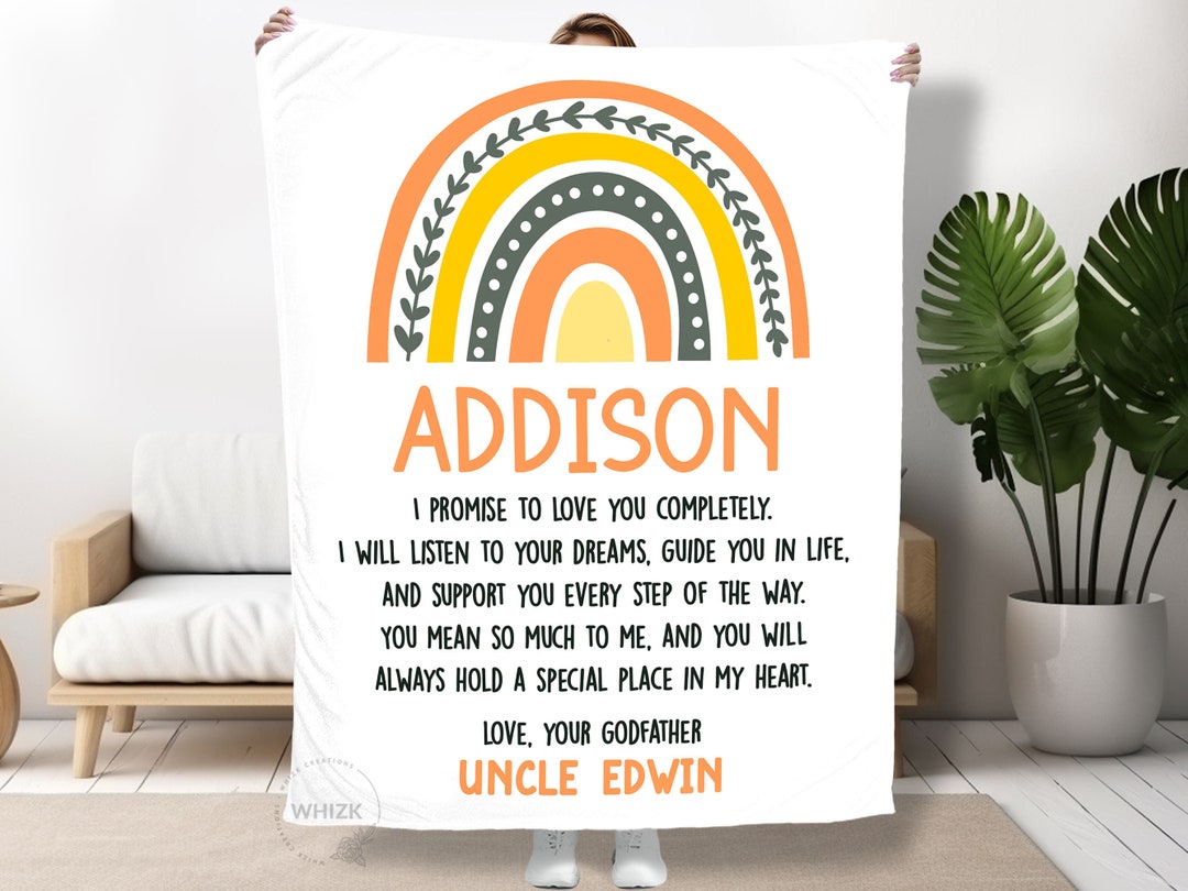 Godson Goddaughter Gifts From Godparents, New Baby Blanket, Baptism ...
