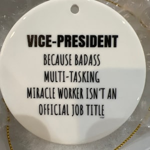 Vice President Gifts for Vice President Ornament, VP Gift, Madam Vice ...