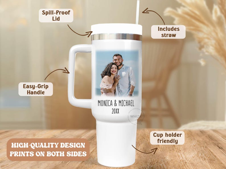 Custom Text Tumblers 40 Oz, Personalized Photo Tumbler Cups, Custom ...