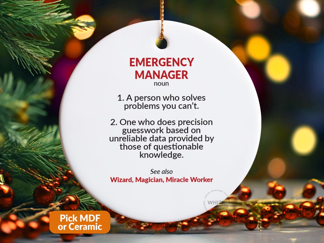 Emergency Management Gift for Emergency Manager Ornament, Emergency ...