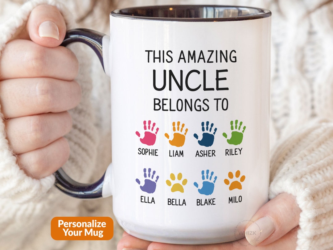 Uncle Gift for Uncle Mug, Best Uncle Handprint Birthday Gift ...