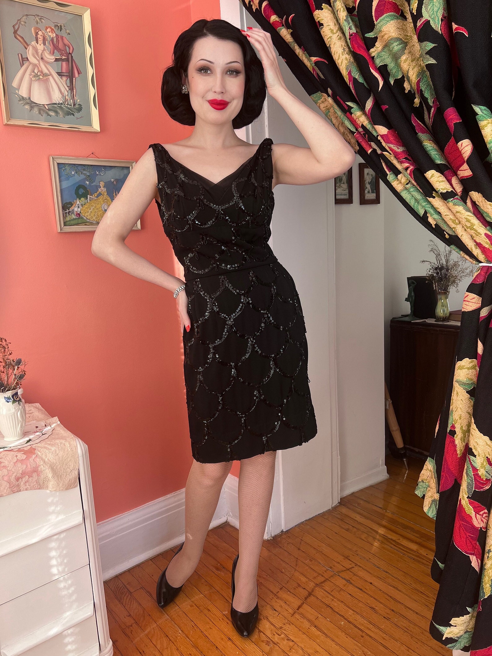 1950s Marilyn Monroe Mermaid Sequin Wiggle Dress - Etsy