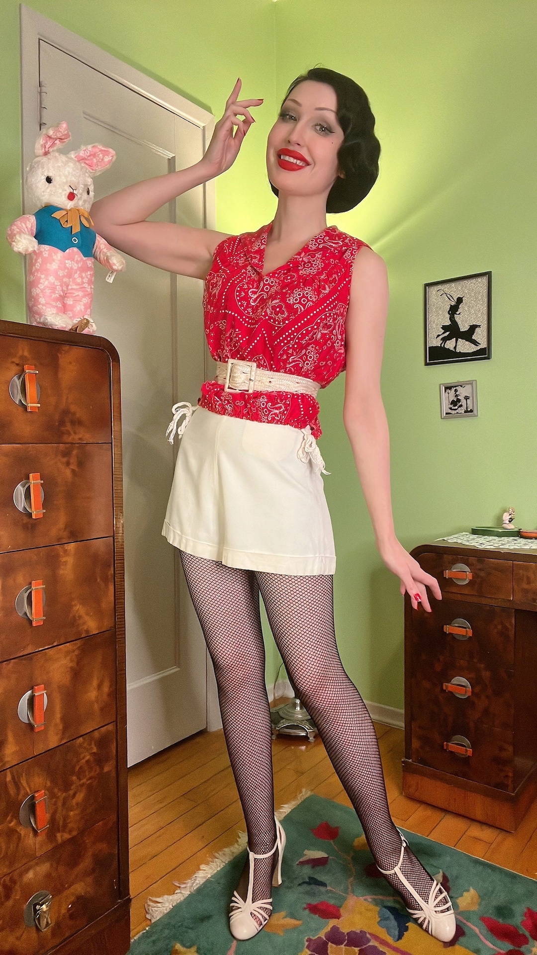 1950s Handkerchief Print Sailor Blouse - Etsy
