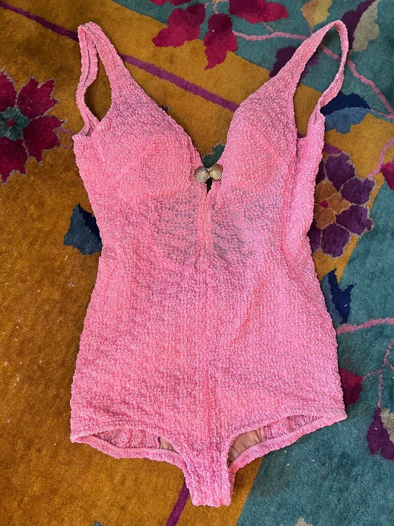1950s peter Pan Pink Swimsuit - Etsy