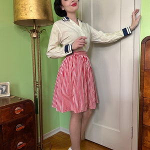 1950s Red and White Striped Circus Skirt - Etsy