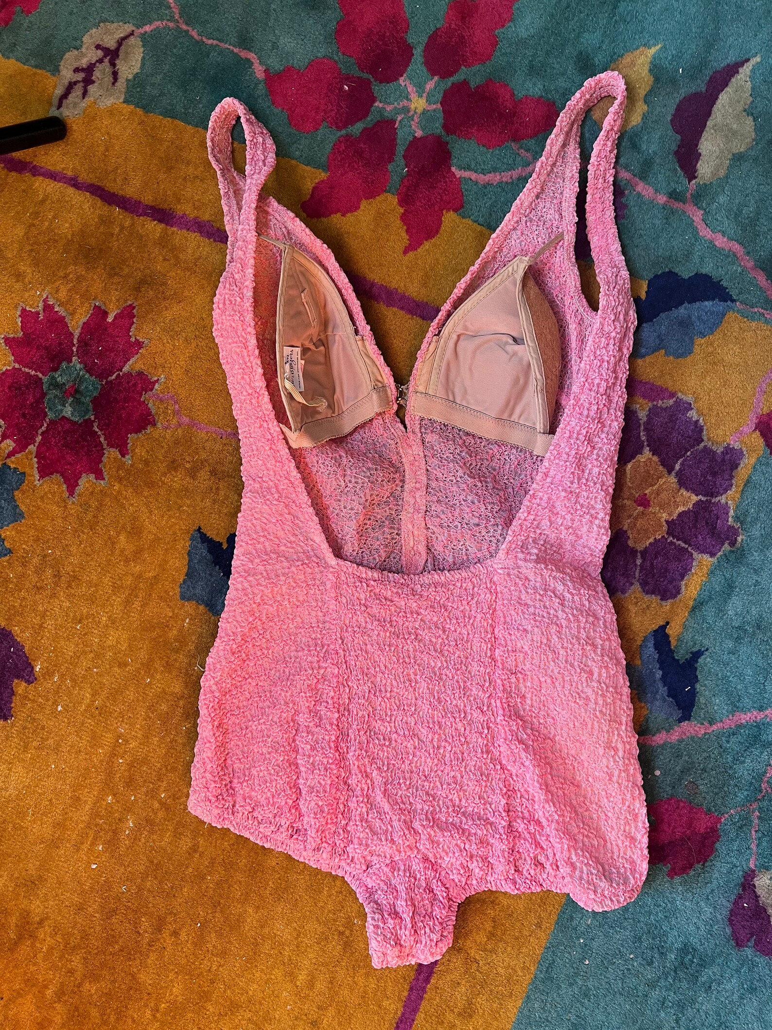 1950s peter Pan Pink Swimsuit - Etsy