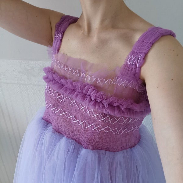 Purple Tulle Dress - Etsy