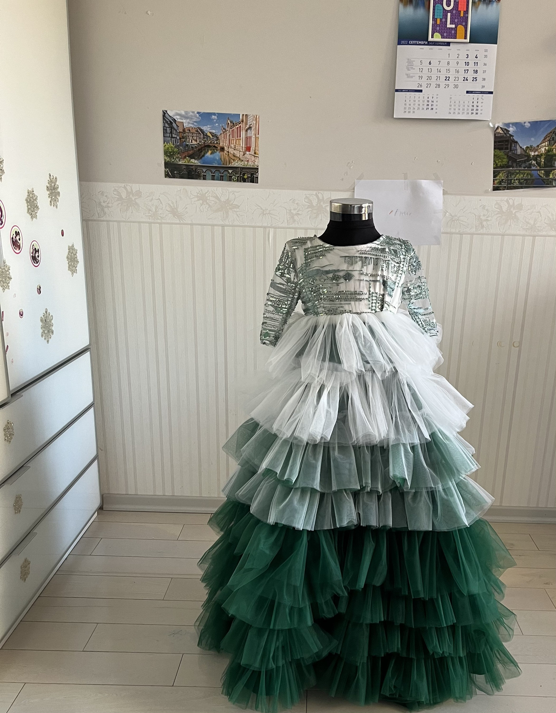 Regina Kalina- Ombré Tulle Green Dress/ Ombre Tulle Green Dress/ Green ...