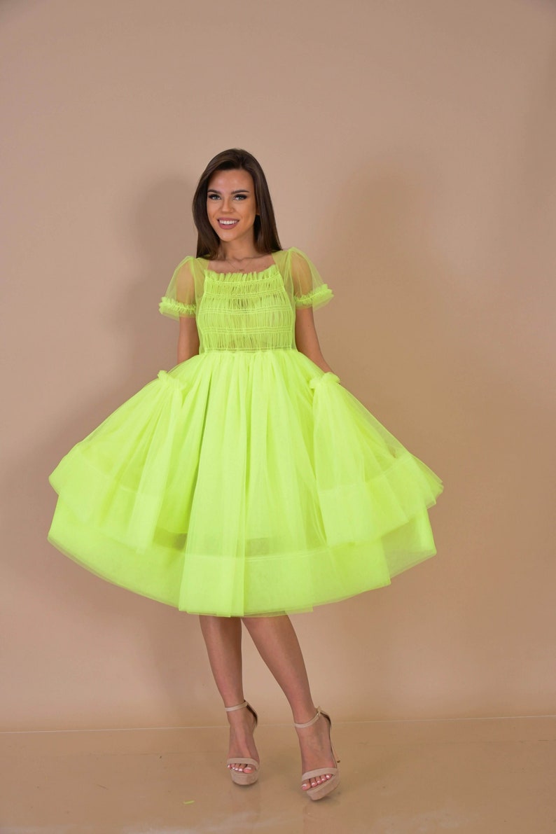 Neon Tulle Dress/ Party Neon Dress/ Festival Neon Dress/ Fancy Clothes ...