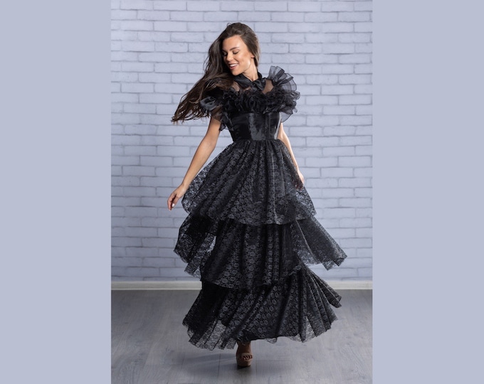 Gothic Vampire Prom Dress Chiffon Maxi Dress Asymmetrical Ballgown - Etsy