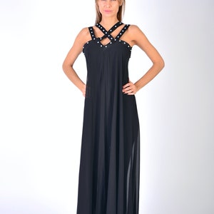 Black Gabardine Overalls/ Hand Embroidered Rhinestones Overalls/ Black ...