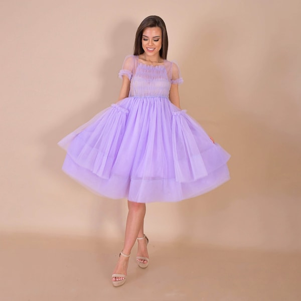 Purple Tulle Dress - Etsy
