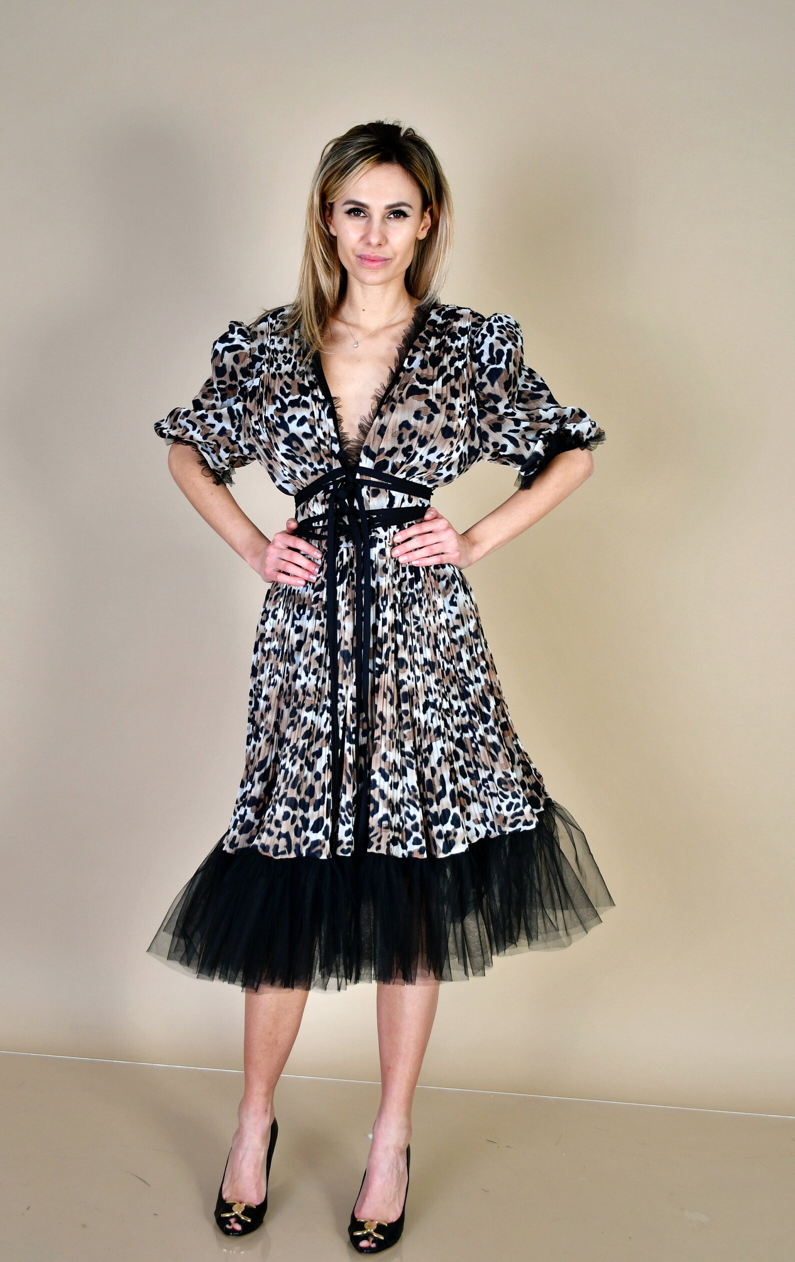 Leopard Print Dress/ Animal Print Dress/ Chiffon Dress/ Short - Etsy