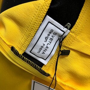 Rita - Yellow Pom Pom Italian Tulle Short Satin Dress | Open Shoulders ...