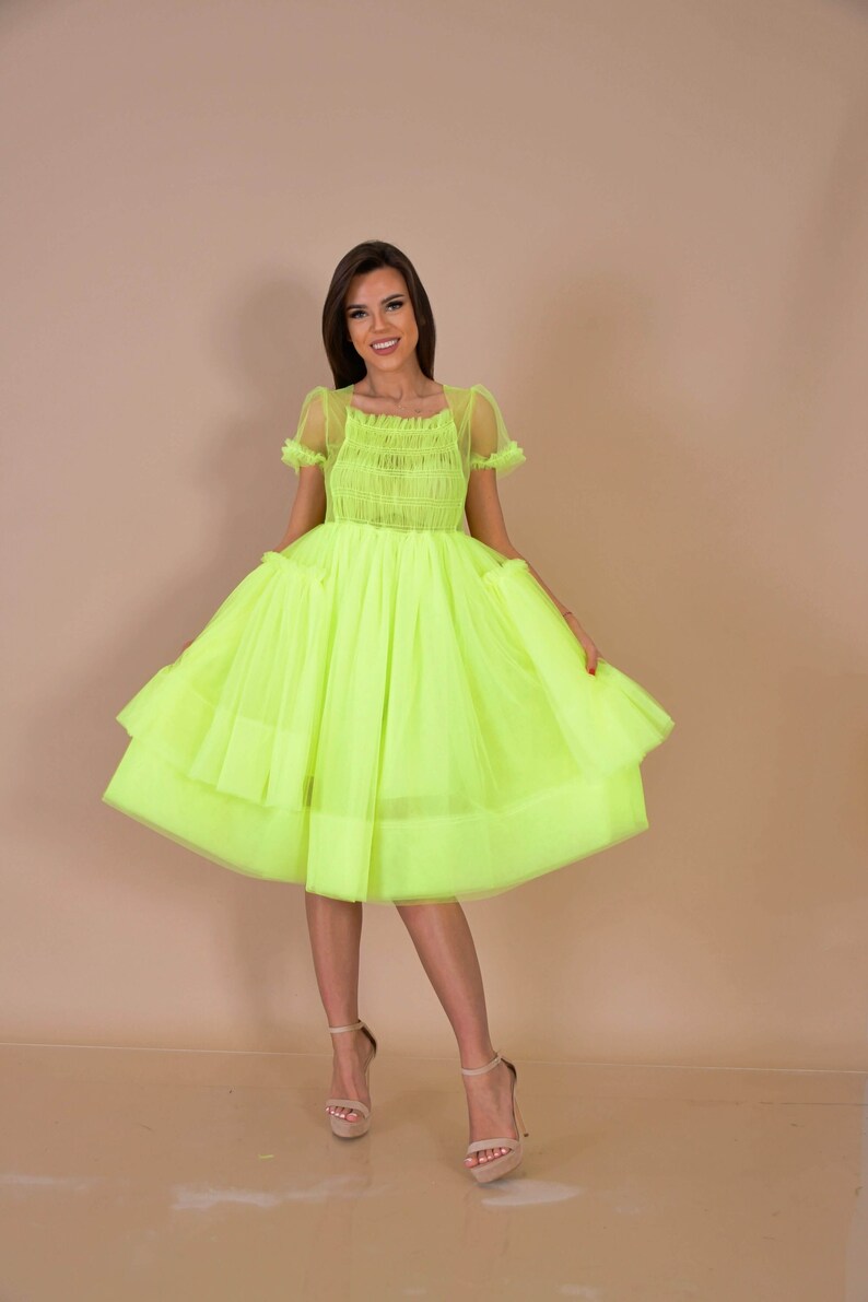 Neon Tulle Dress/ Party Neon Dress/ Festival Neon Dress/ Fancy - Etsy